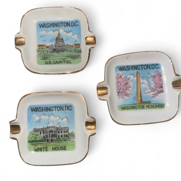 silberne | Accents | Vintage Washington Dc Ceramic Ashtrays Set Made In ...